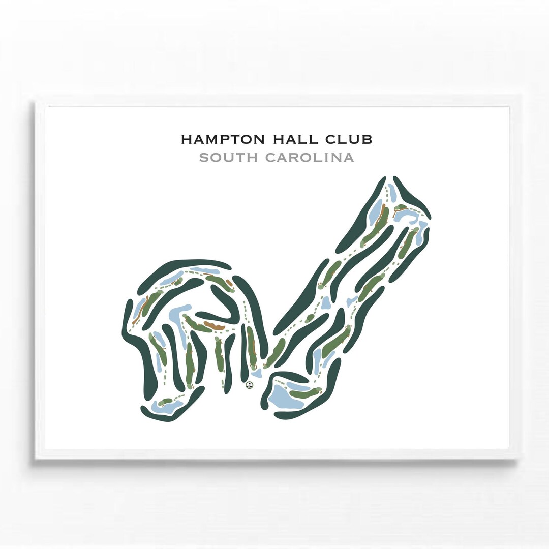 Hampton Hall Club, SC Golf Course Map, Home Decor, Golfer Gift for Him ...