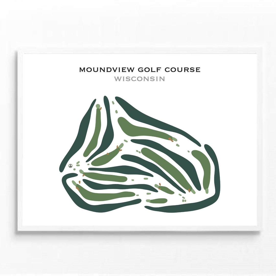 Moundview Golf Course, WI | Golf Course Map, Golf Map, Golfer Gift for ...