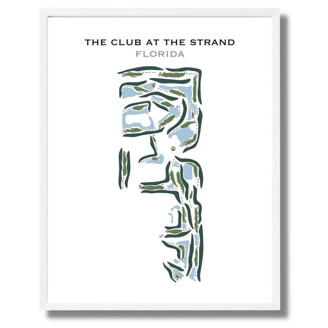 The Club at the Strand Florida Golf Course Map Golfer Décor - Etsy