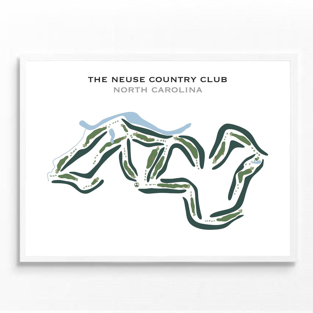 The Neuse Country Club, NC | Golf Course Map, Golf Map, Golfer Gift for ...