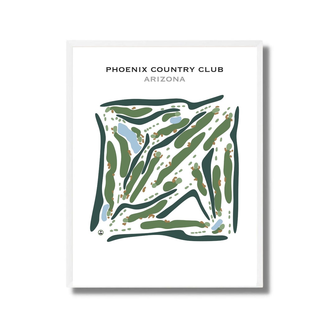 Phoenix Country Club, Arizona | Golf Course Map, Golf Map, Golfer Gift ...