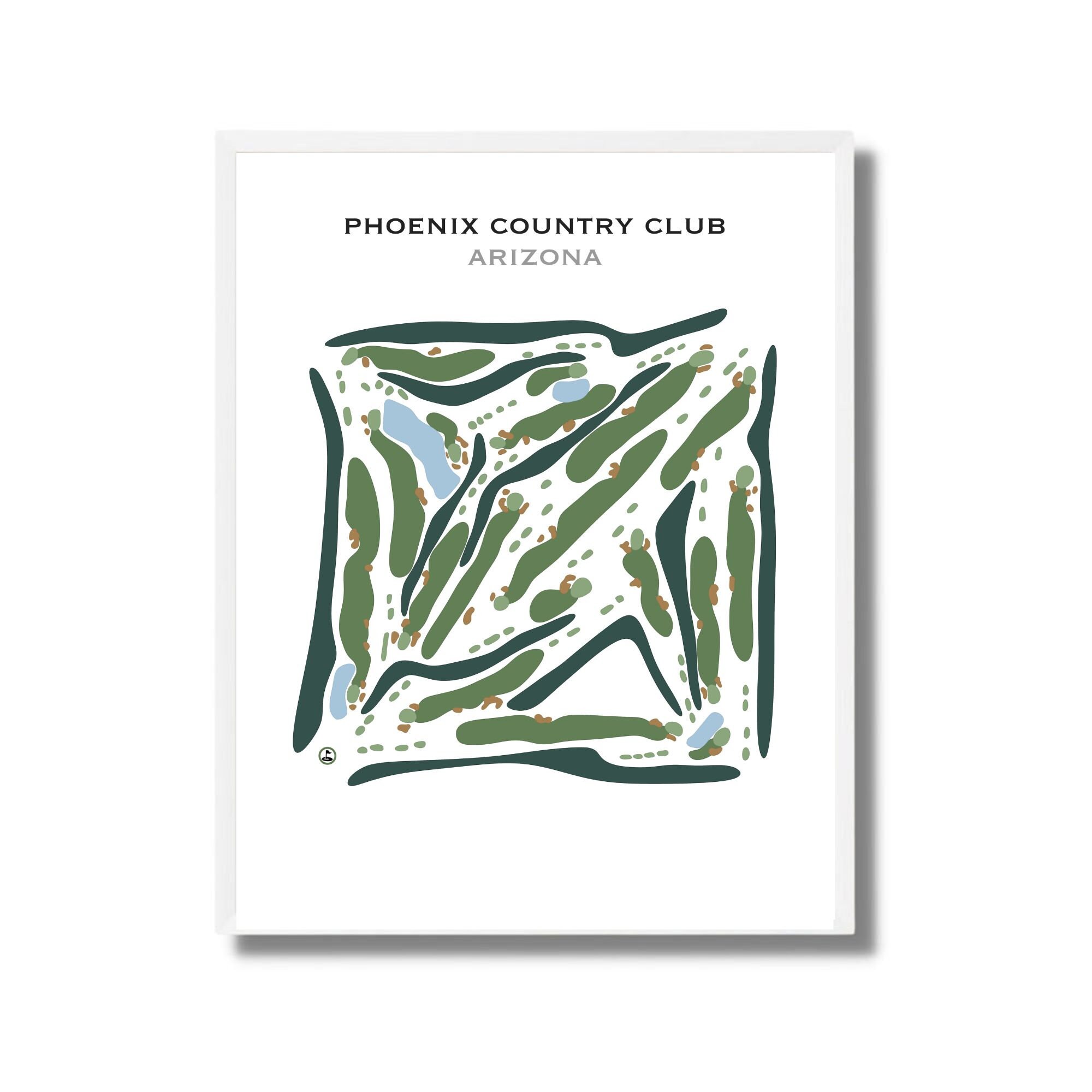 Phoenix Country Club, Arizona Golf Course Map Wall Art, Golf Map Canvas ...