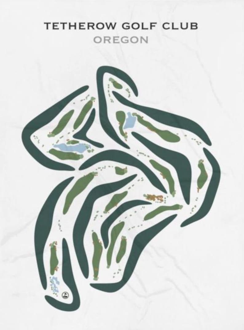 Tetherow Golf Club, OR | Golf Course Map, Golf Map, Golfer Gift for Him ...