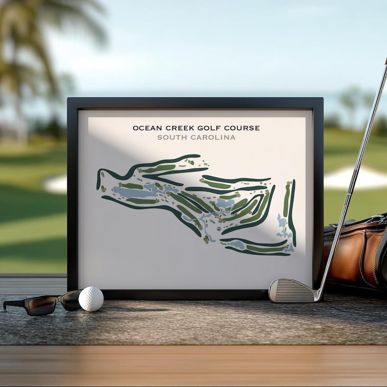 Ocean Creek Golf Course, SC | Golf Course Map, Golf Map, Golfer Gift for Him, Scorecard Layout ...