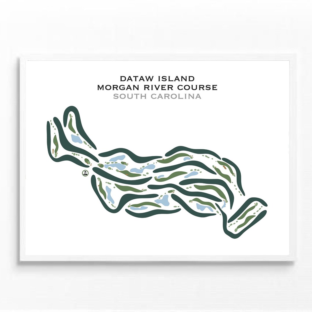 Dataw Island Morgan River Course, SC | Golf Course Map, Golfer Gift for ...