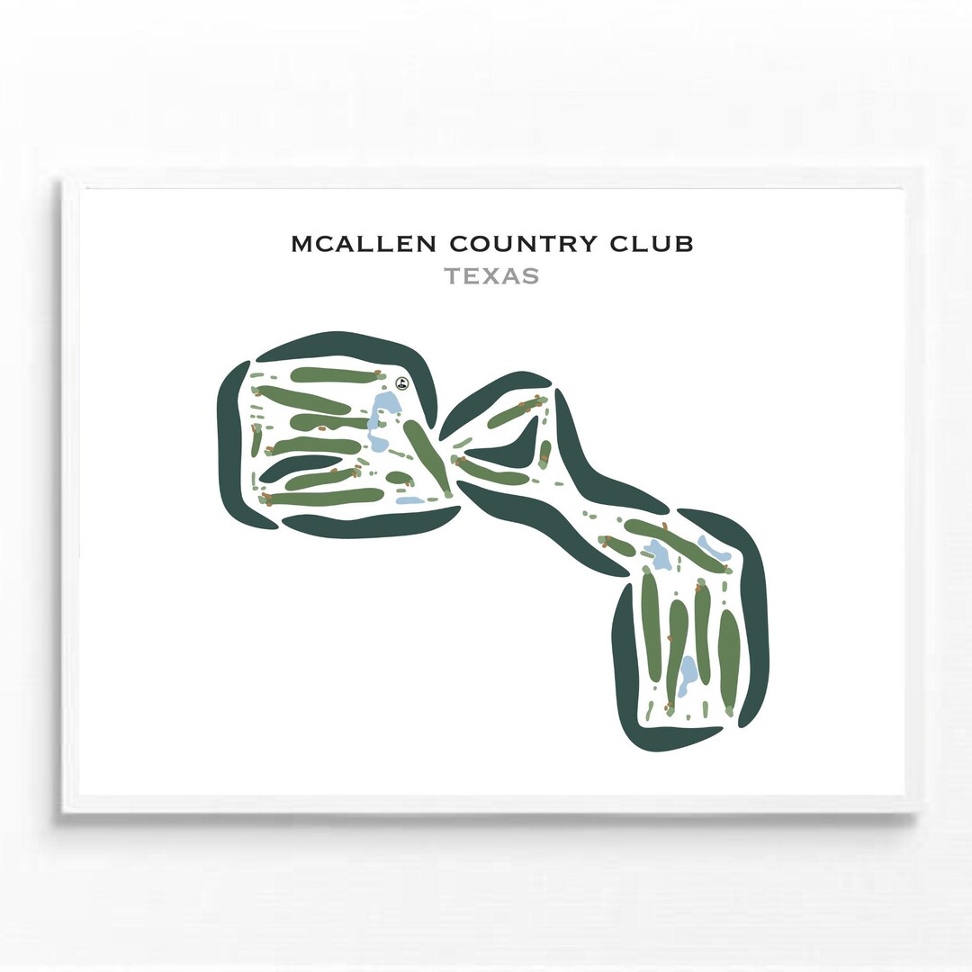 Mcallen Country Club, Texas | Golf Course Map, Golf Map, Golfer Gift ...