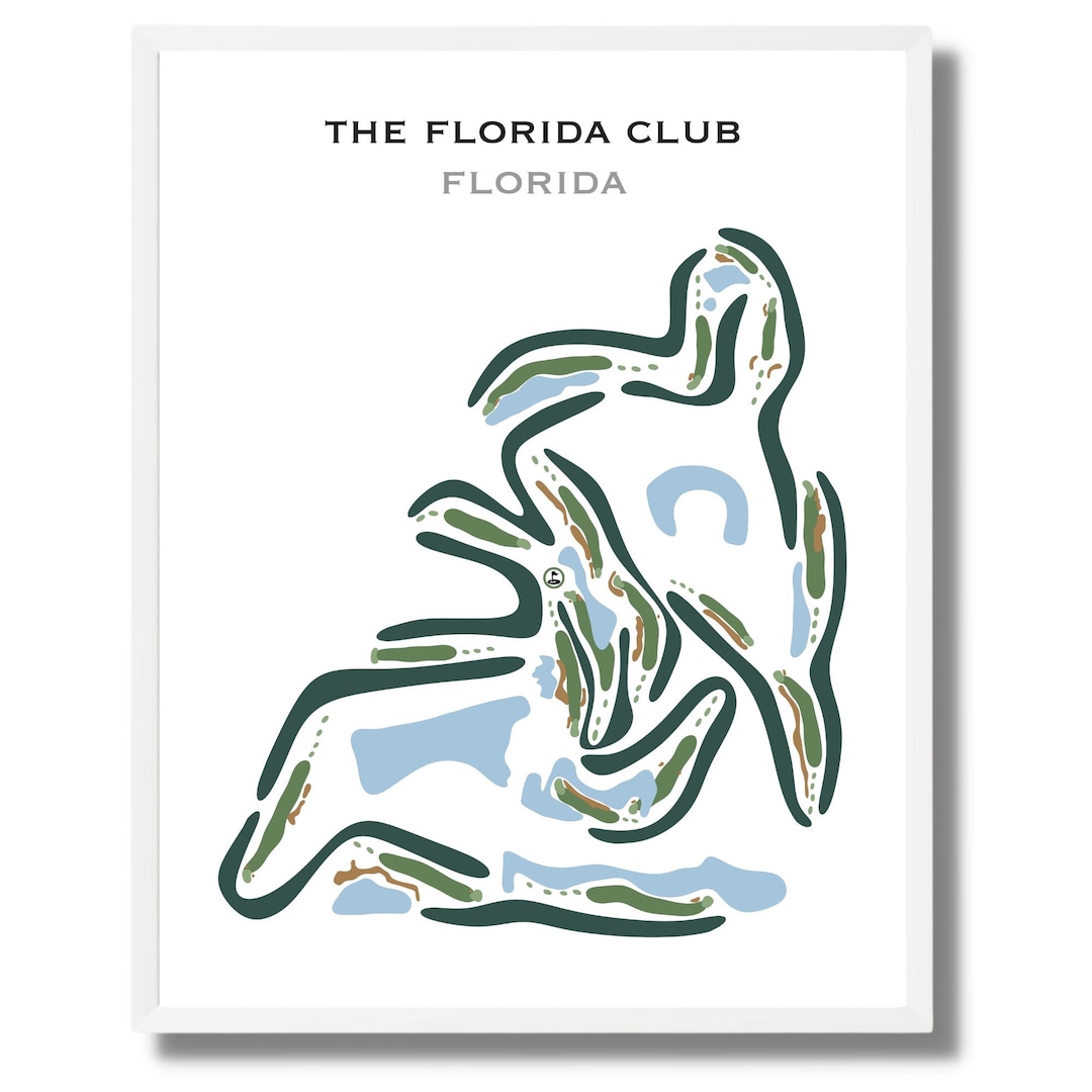 The Florida Club Florida Golf Course Map Home Decorgolfer - Etsy