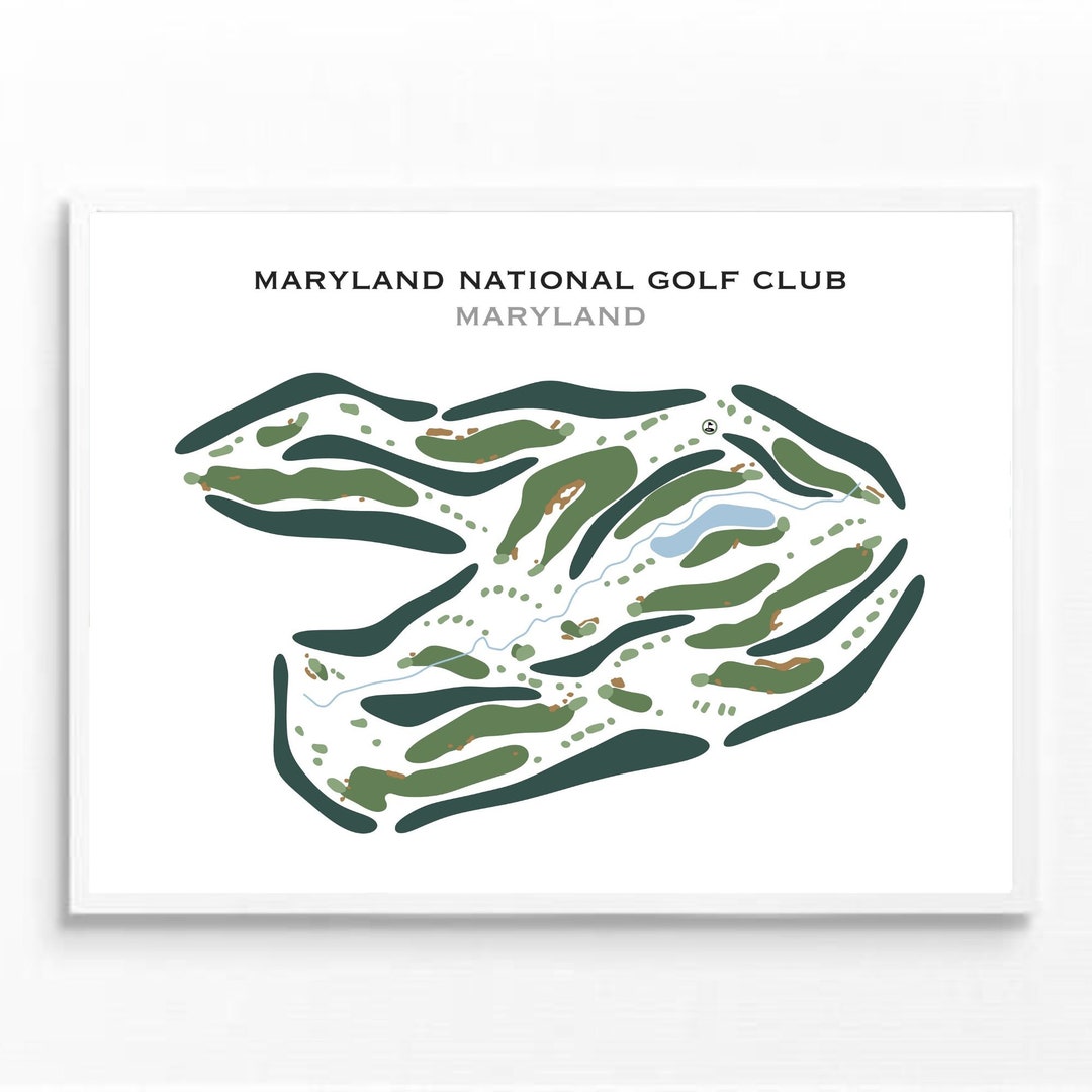 Maryland National Golf Club, MD | Golf Course Map, Decor, Golfer Gift ...