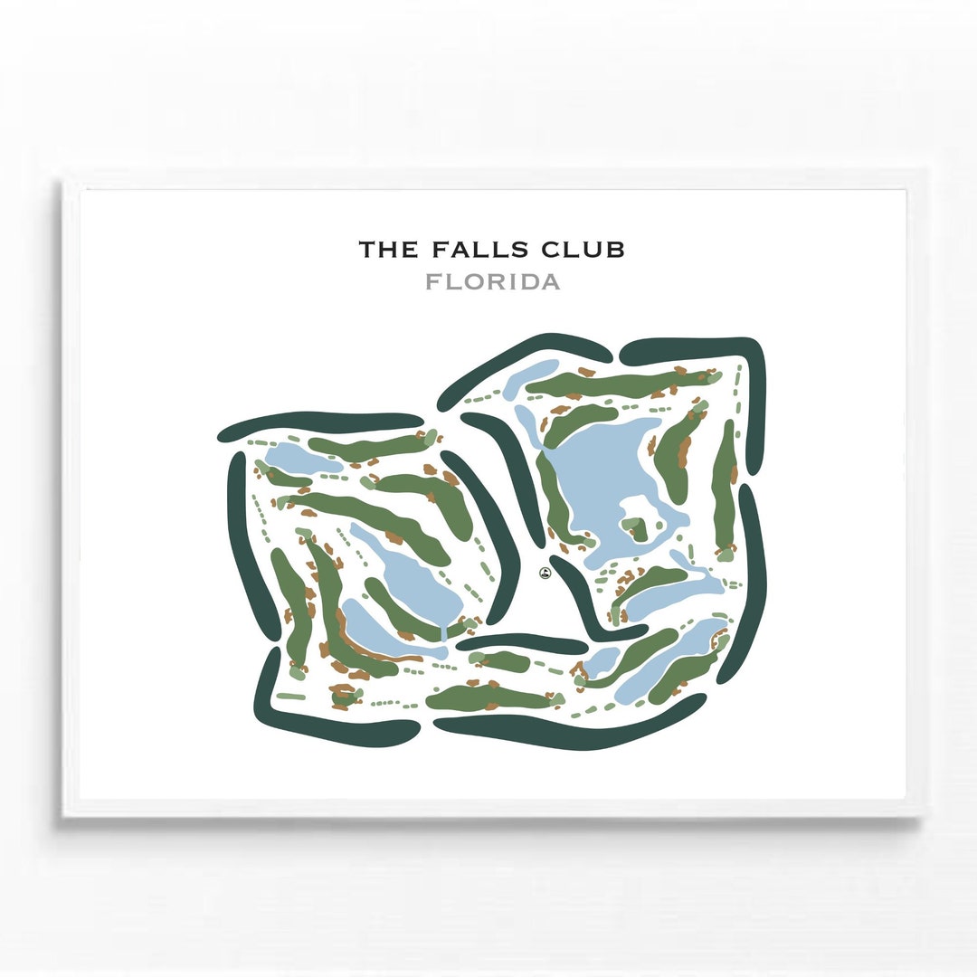 The Falls Club, Florida | Golf Course Map, Golf Map, Golfer Gift for ...