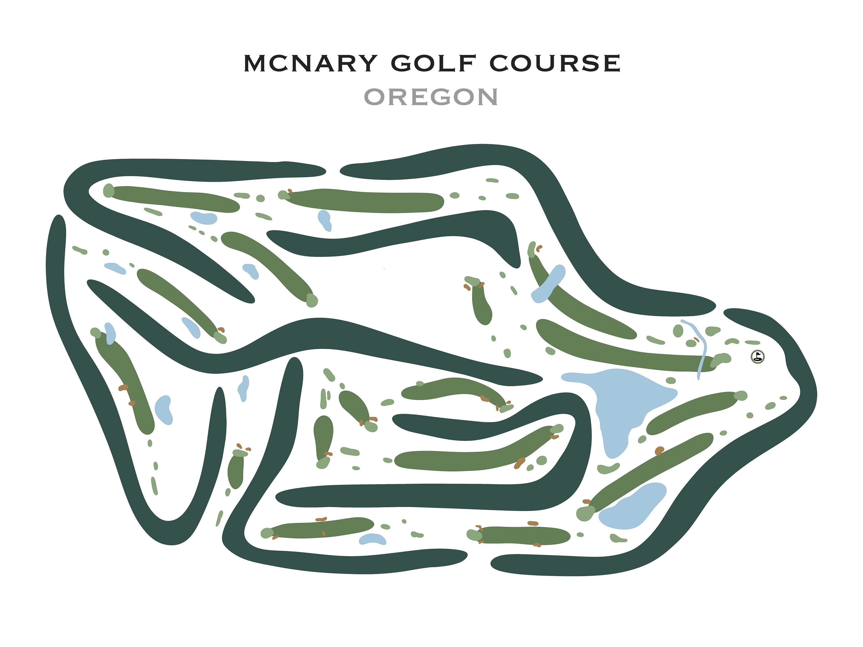 Mcnary Golf Club Oregon Golf Course Map Home Decor Golfer - Etsy