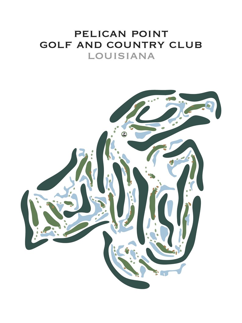 Pelican Point Golf & Country Club LA Golf Course Map - Etsy