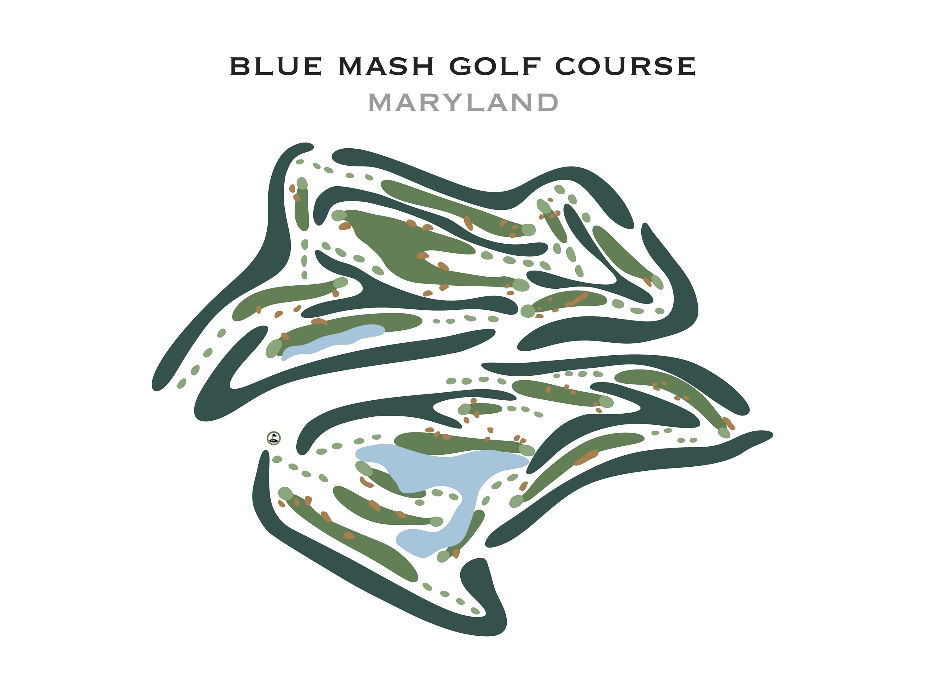 Blue Mash Golf Course MD Golf Course Map Home Decor - Etsy