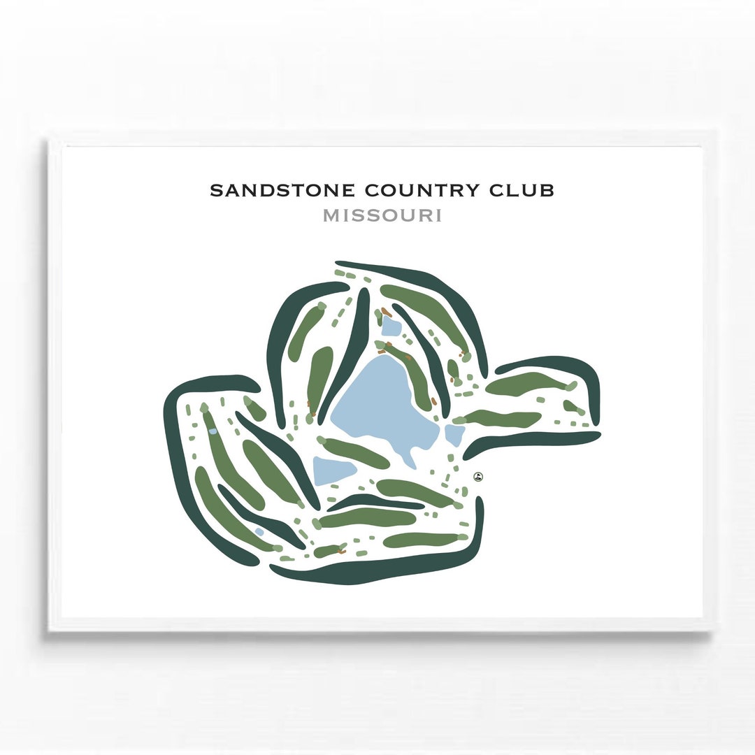 Sandstone Country Club, MO Golf Course Map Canvas, Golf Map Wall Art ...