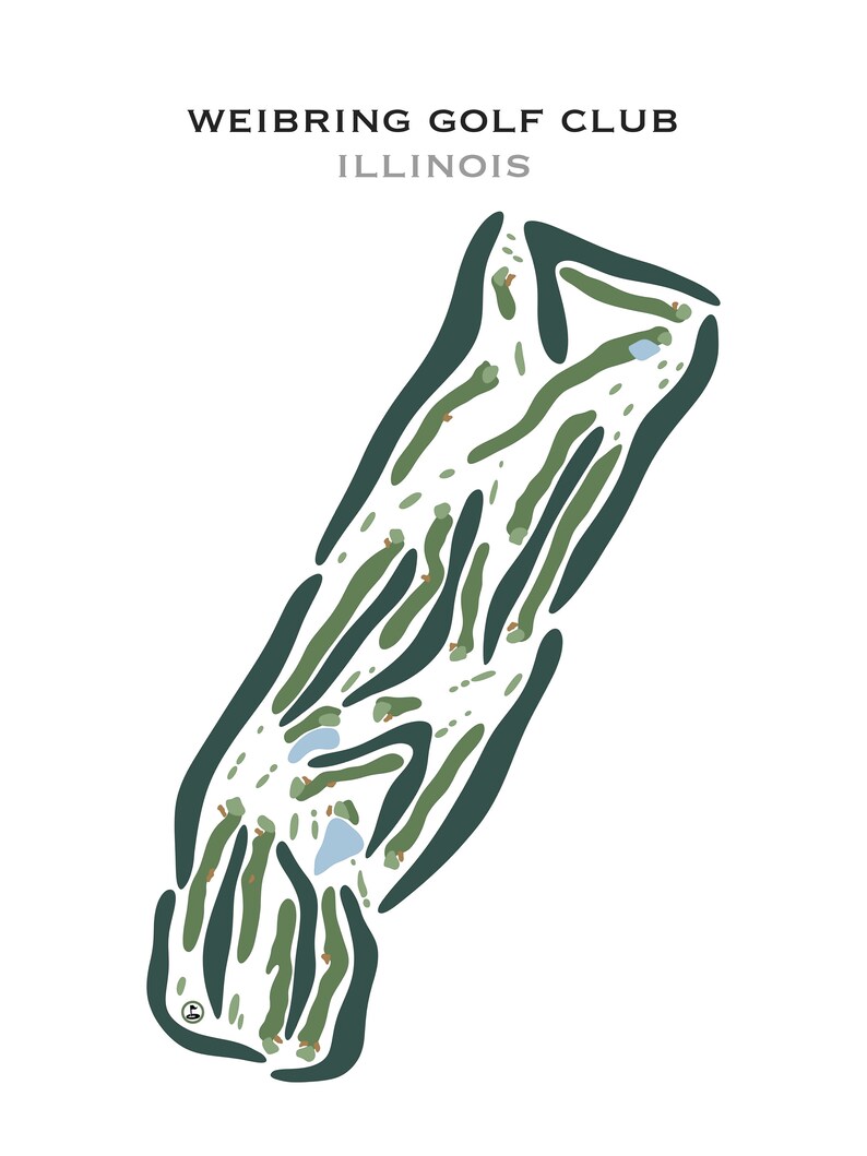Golf Club Prints Weibring Illinois Golf Course Map Golf Course Poster ...