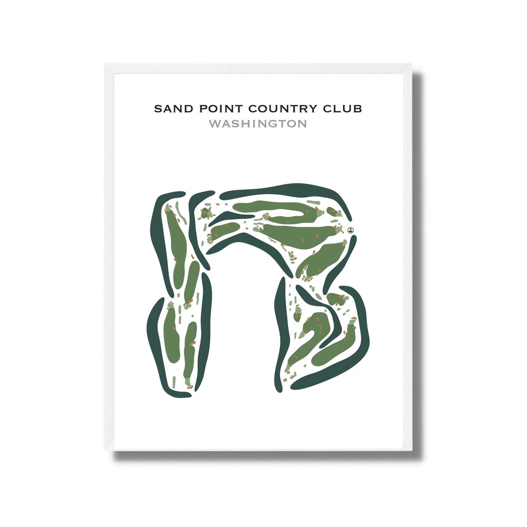 Sand Point Country Club, WA | Golf Course Map, Golf Map, Golfer Gift ...