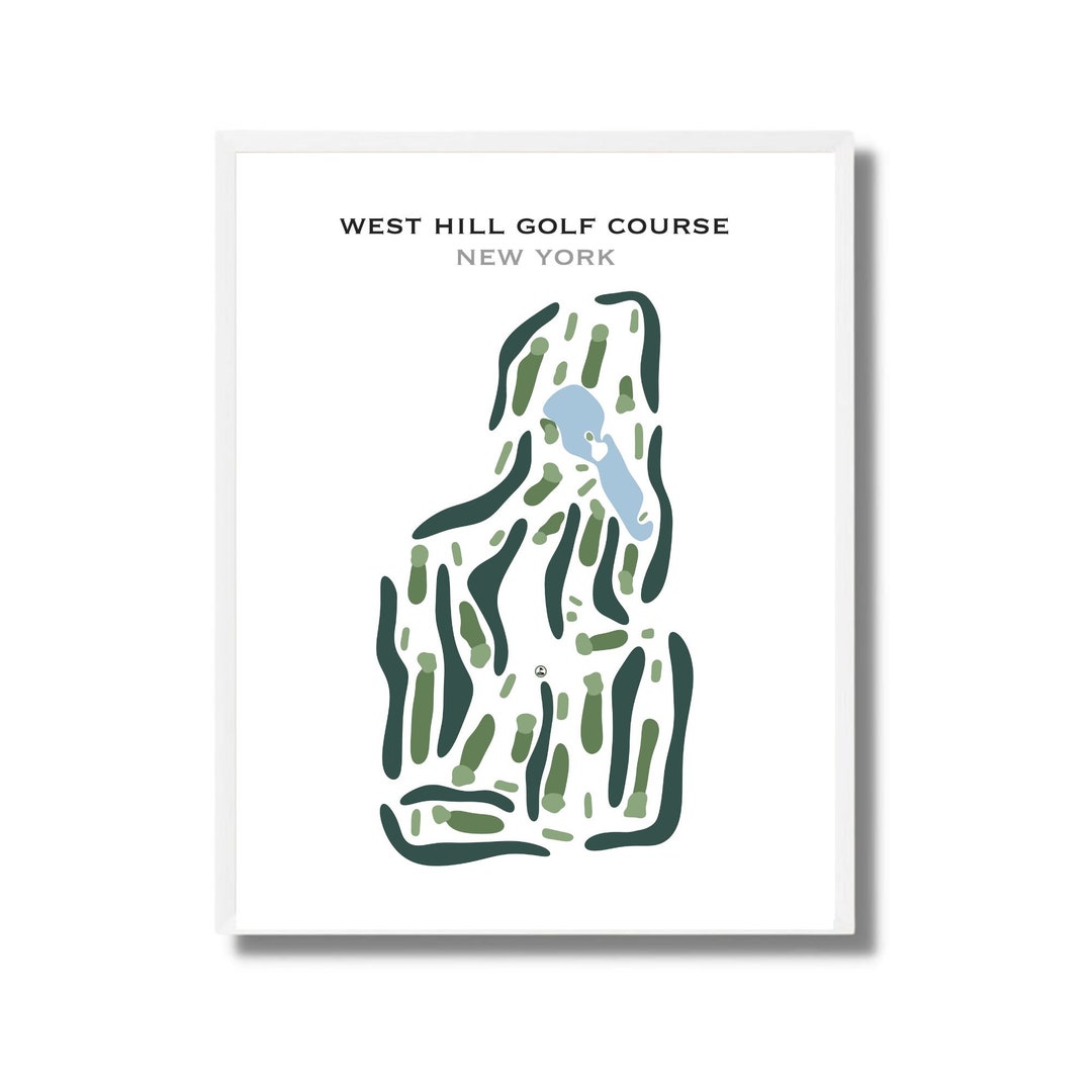 West Hill Golf Course, NY | Golf Course Map, Golf Map, Golfer Gift for ...