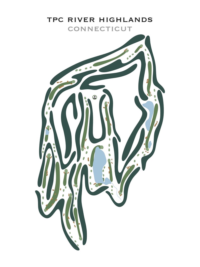 TPC River Highlands CT Golf Course Map Home Decor Golfer - Etsy