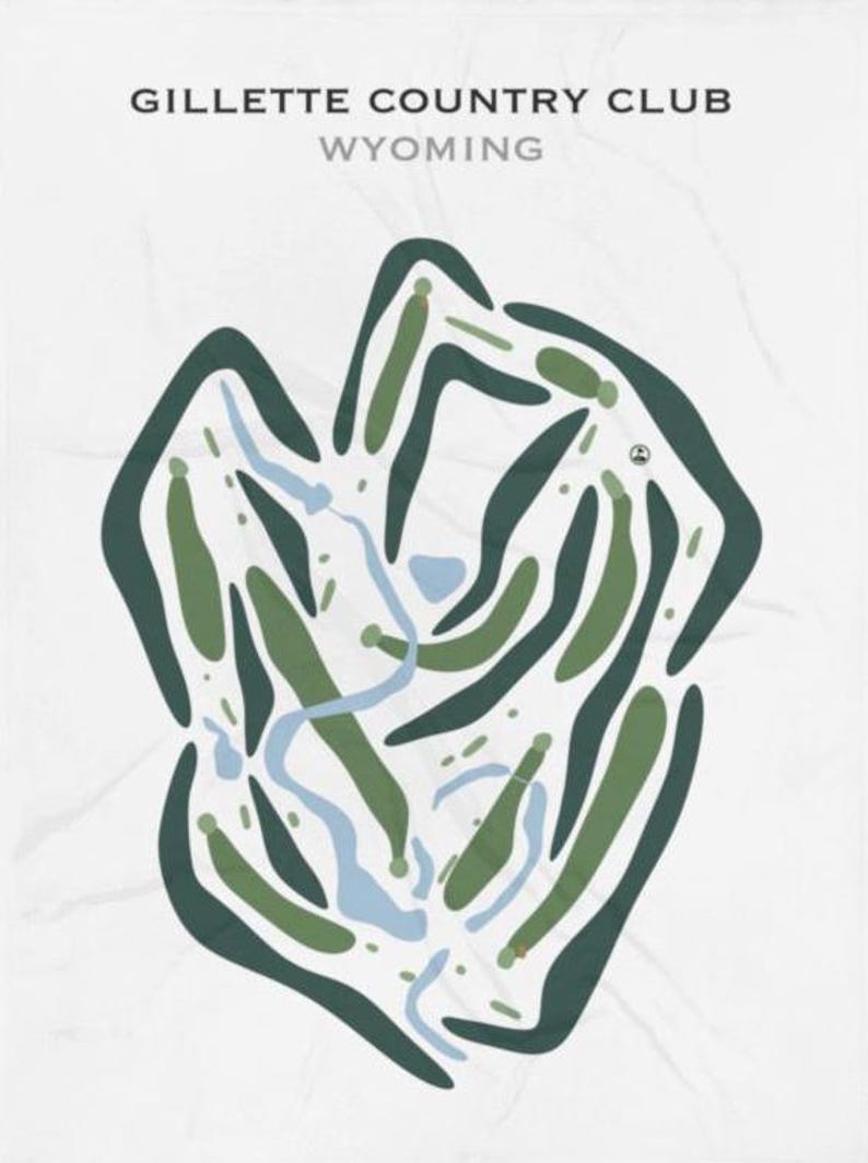 Gillette Country Club, WY | Golf Course Map, Golf Map, Golfer Gift for ...