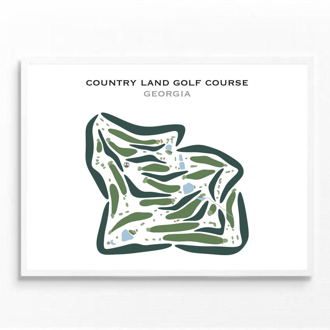 Country Land Golf Course, GA | Golf Course Map, Golf Map, Golfer Gift ...