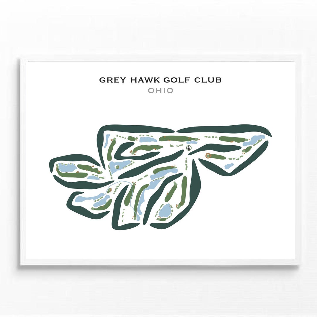 Grey Hawk Golf Club, OH | Golf Course Map, Golf Map, Golfer Gift for ...