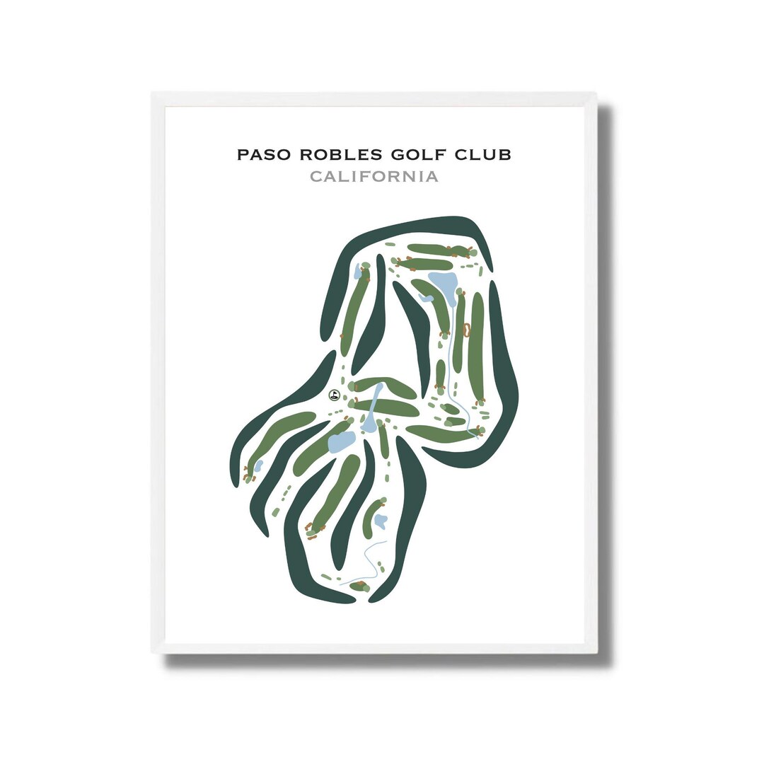 Paso Robles Golf Club, CA | Golf Course Map, Golf Map, Golfer Gift for ...