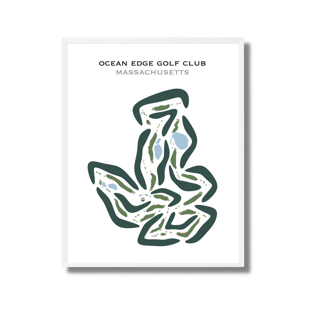 Ocean Edge Golf Club, MA | Golf Course Map, Golf Map, Golfer Gift for ...