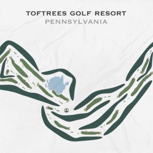 Toftrees Golf Resort, PA | Golf Course Map, Golf Map, Golfer Gift for ...
