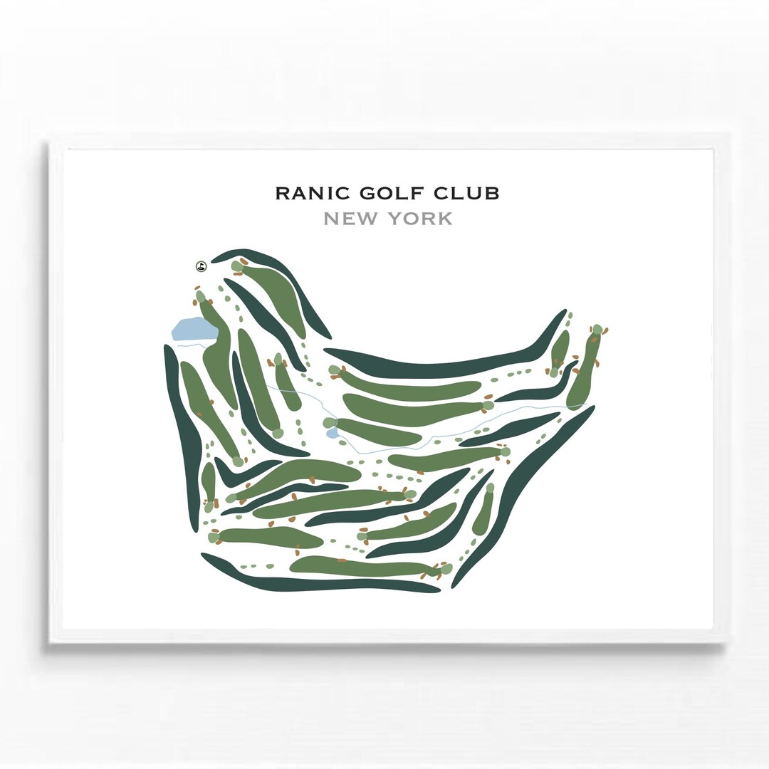 Ranic Golf Club, New York Golf Course Map Canvas, Golf Map Wall Art ...