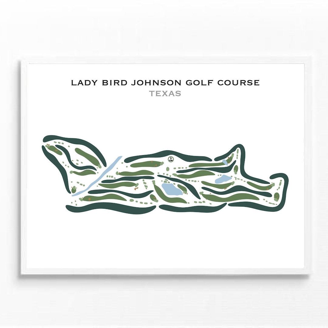 Lady Bird Johnson Golf Course, TX | Golf Course Map, Golfer Gift for ...