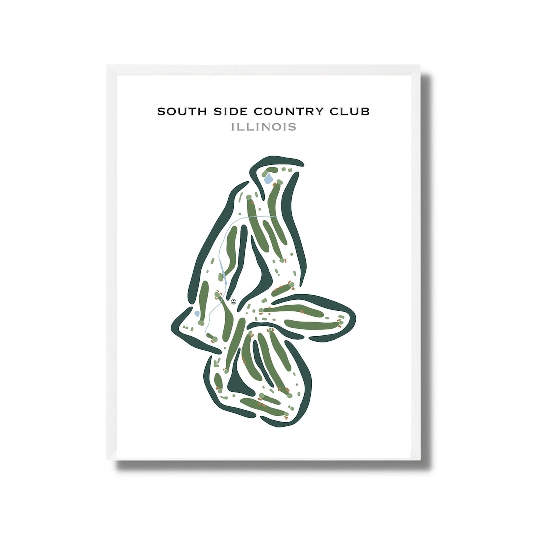 South Side Country Club, IL | Golf Course Map, Golf Map, Golfer Gift ...