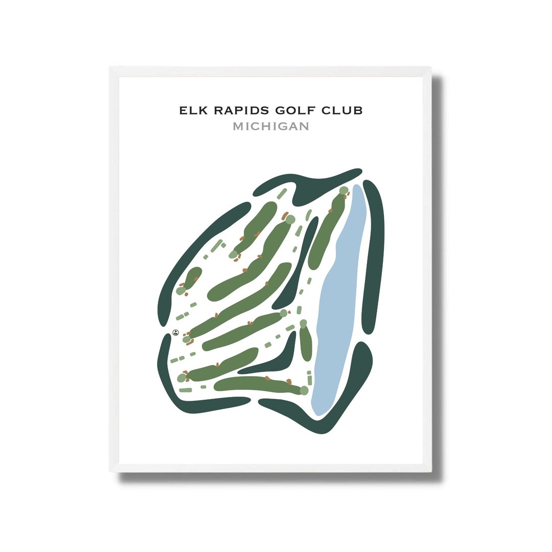 Elk Rapids Golf Club, MI Golf Course Map, Home Decor, Golfer Gift for ...