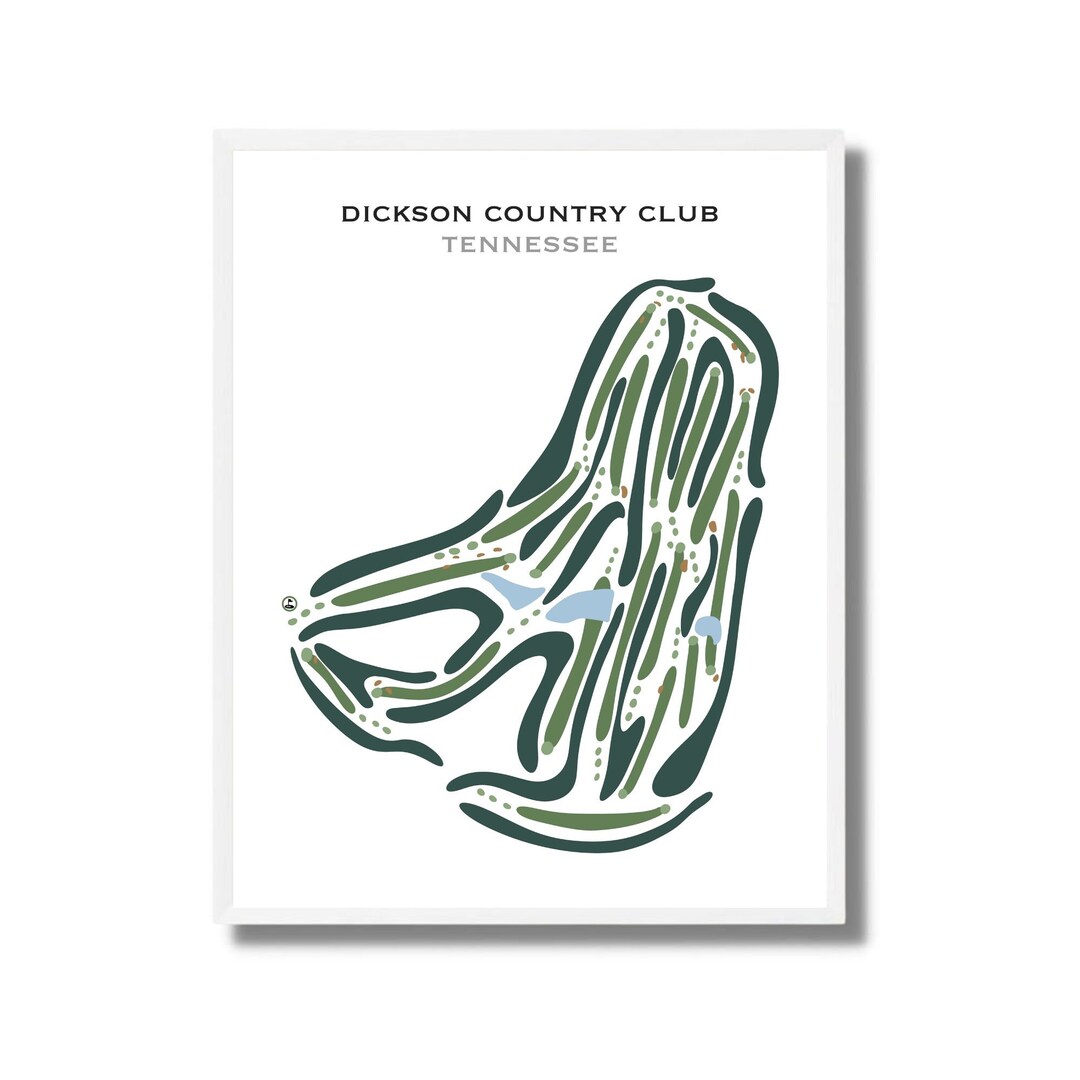Dickson Country Club, TN | Golf Course Map, Golf Map, Golfer Gift for ...