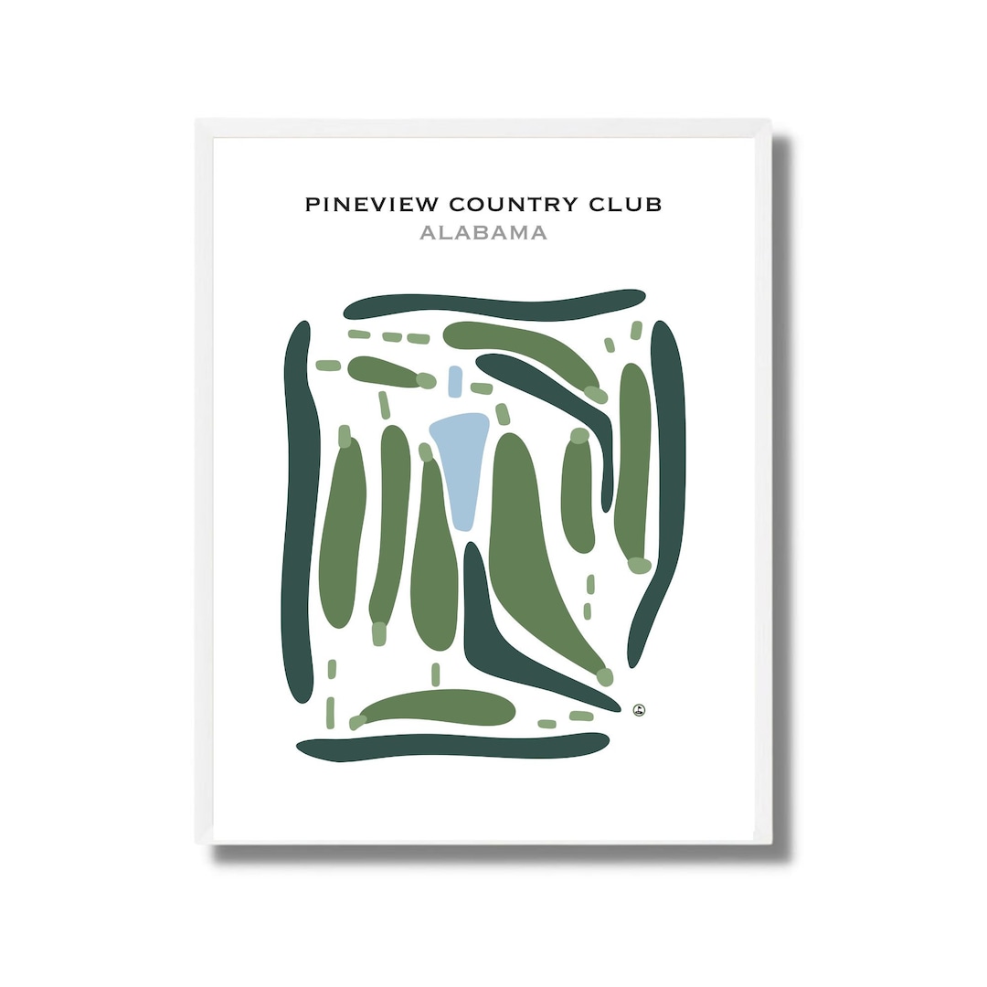 Pineview Country Club, AL | Golf Course Map, Golf Map, Golfer Gift for ...