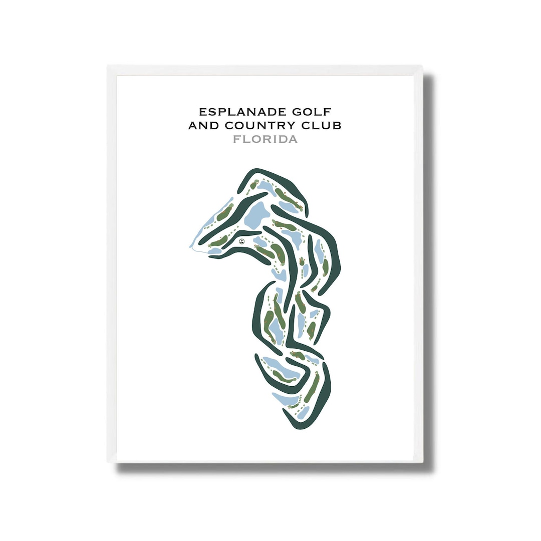 Esplanade Golf & Country Club, FL | Golf Course Map, Decor, Golfer Gift ...