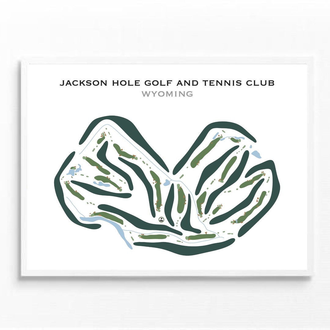 Jackson Hole Golf & Tennis Club, WY | Golf Course Map, Golfer Gift for ...