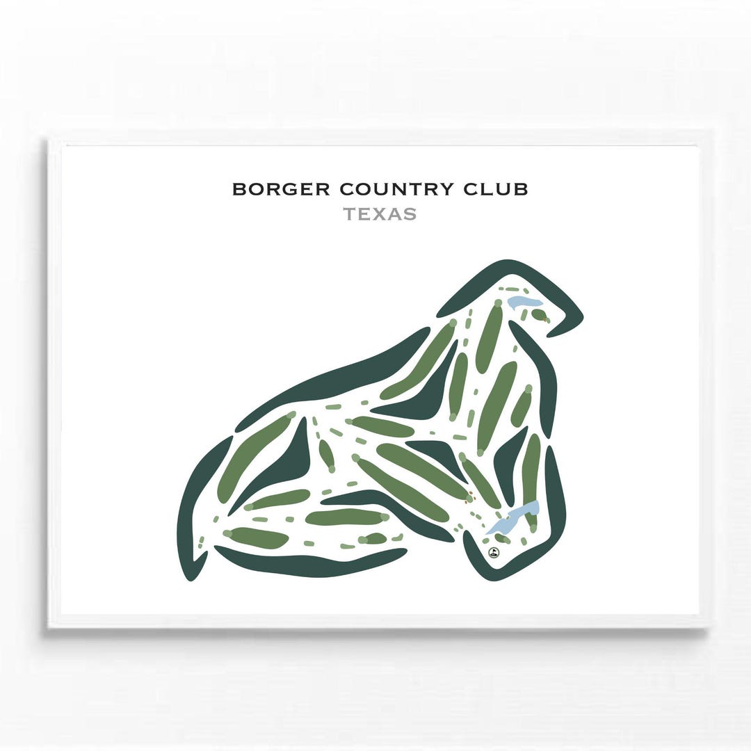 Borger Country Club, Texas Wall Art | Golf Course Map, Golfer Dad Gift ...
