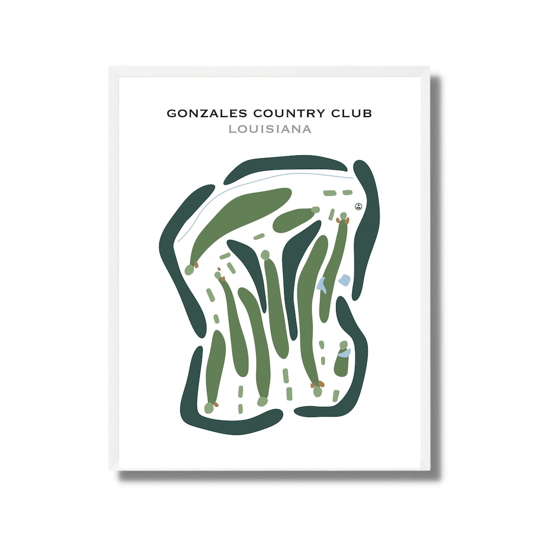 Gonzales Country Club, LA | Golf Course Map, Golf Map, Golfer Gift for ...