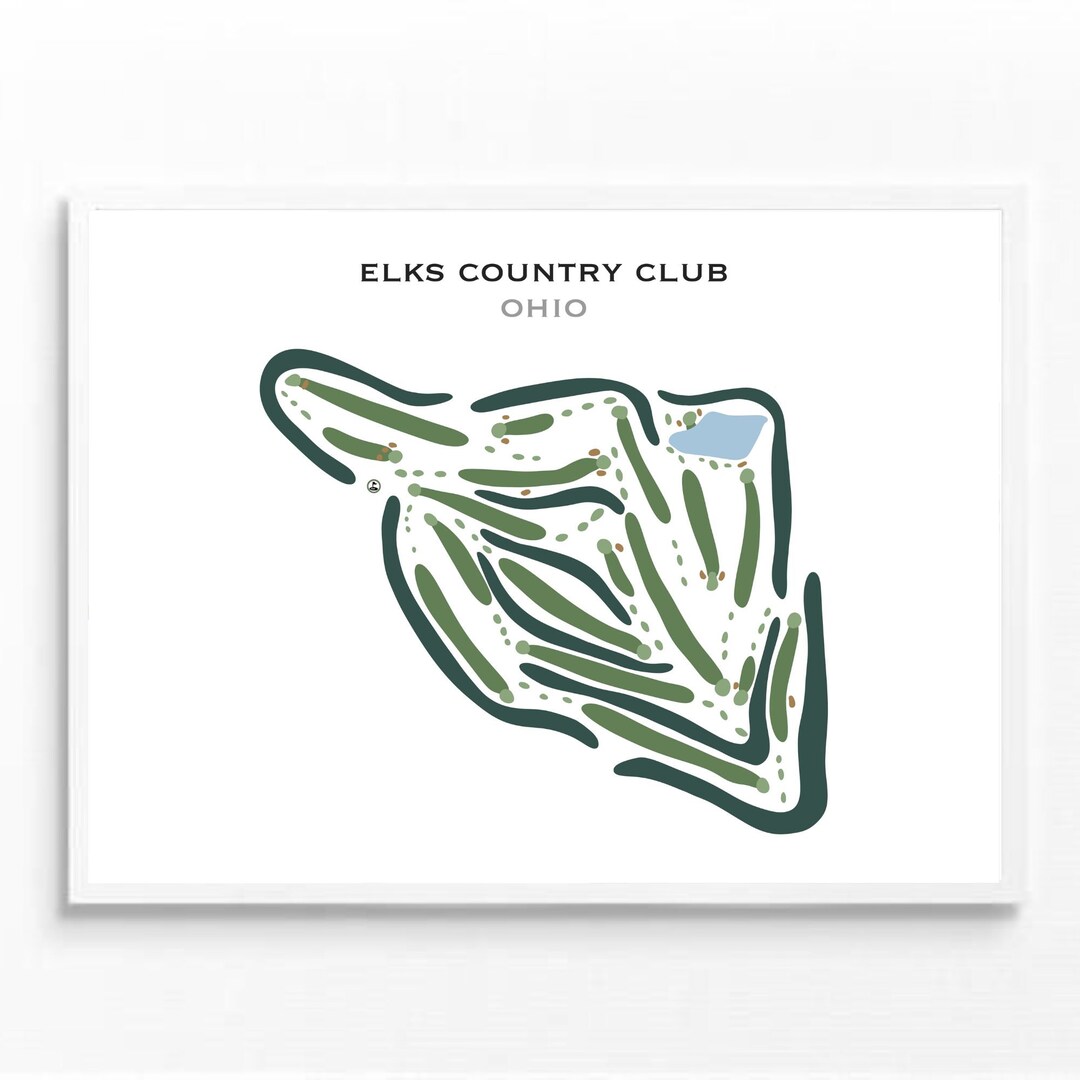 Elks Country Club, Ohio | Golf Course Map, Golf Map, Golfer Gift for ...