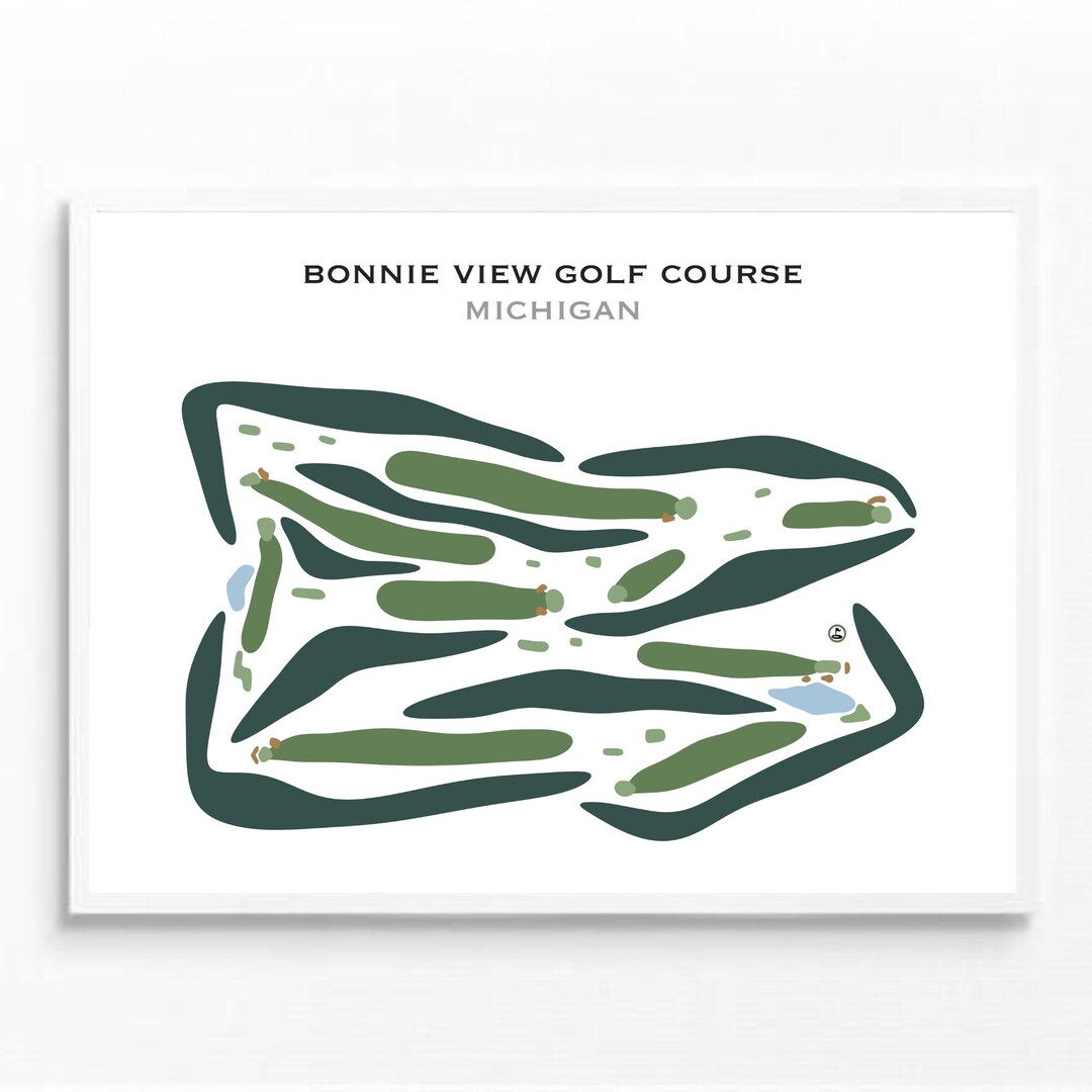 Bonnie View Golf Course, MI | Golf Course Map, Golf Map, Golfer Gift ...