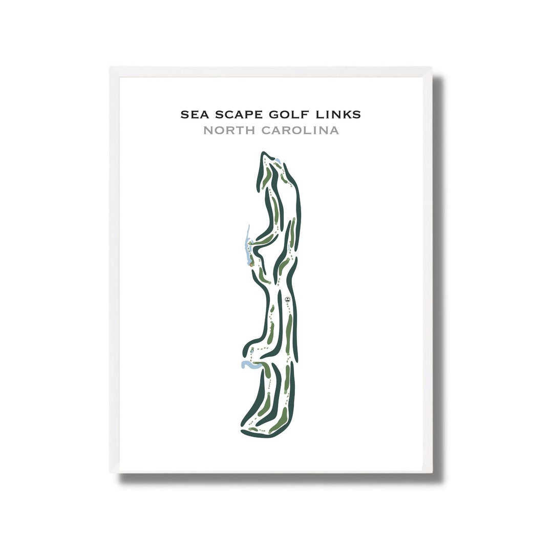 Sea Scape Golf Links, NC | Golf Course Map, Golf Map, Golfer Gift for ...