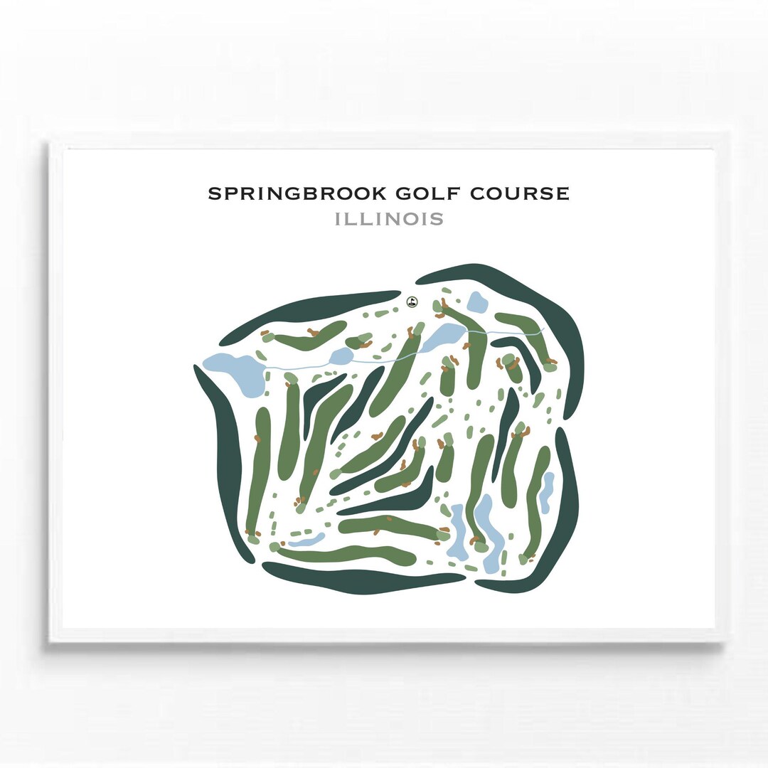 Springbrook Golf Course, IL | Golf Course Map, Golf Map, Golfer Gift ...