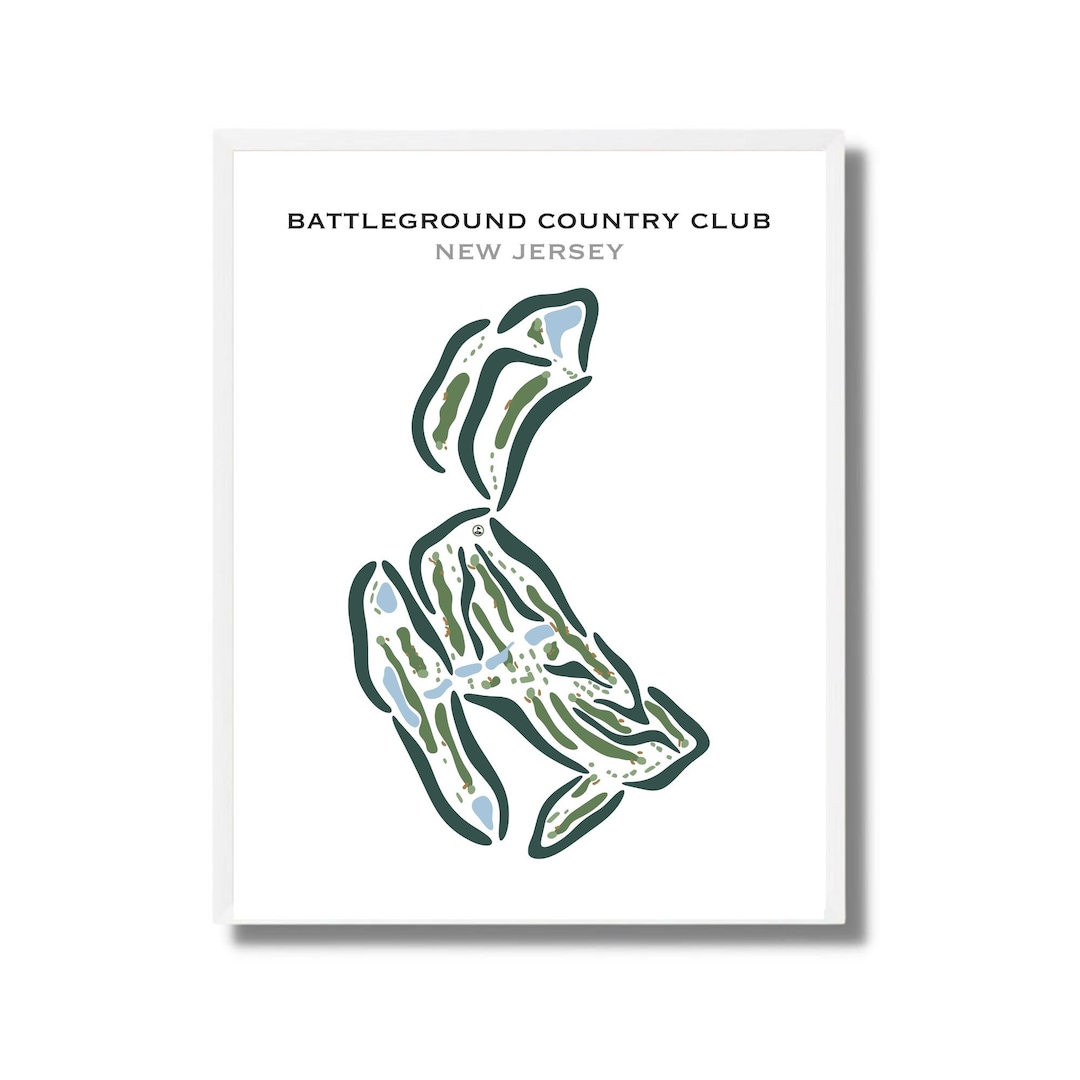 Battleground Country Club, NJ | Golf Course Map, Golf Map, Golfer Gift ...