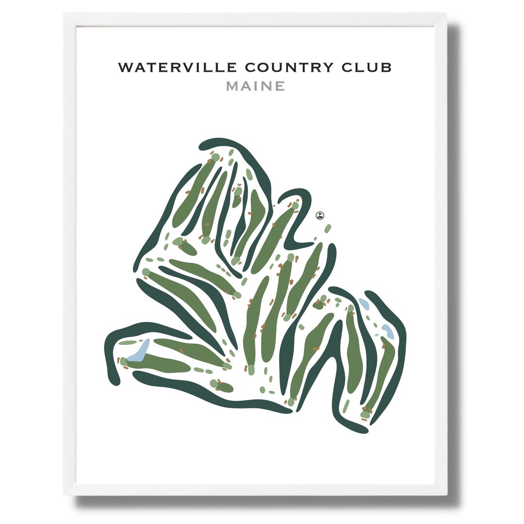 Waterville Country Club Maine Golf Map Golf Art Prints - Etsy