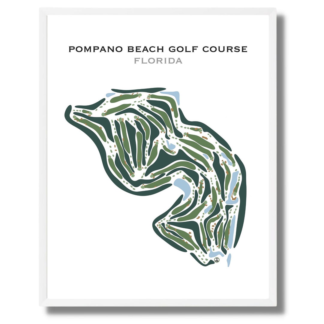 Pompano Beach Golf Course FL Golf Course Map Home Decor - Etsy