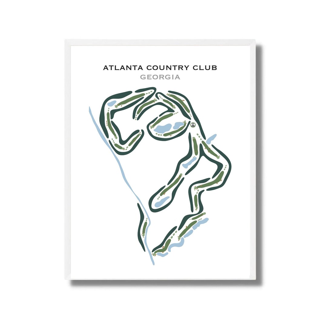 Atlanta Country Club, Georgia | Golf Course Map, Golf Map, Golfer Gift ...