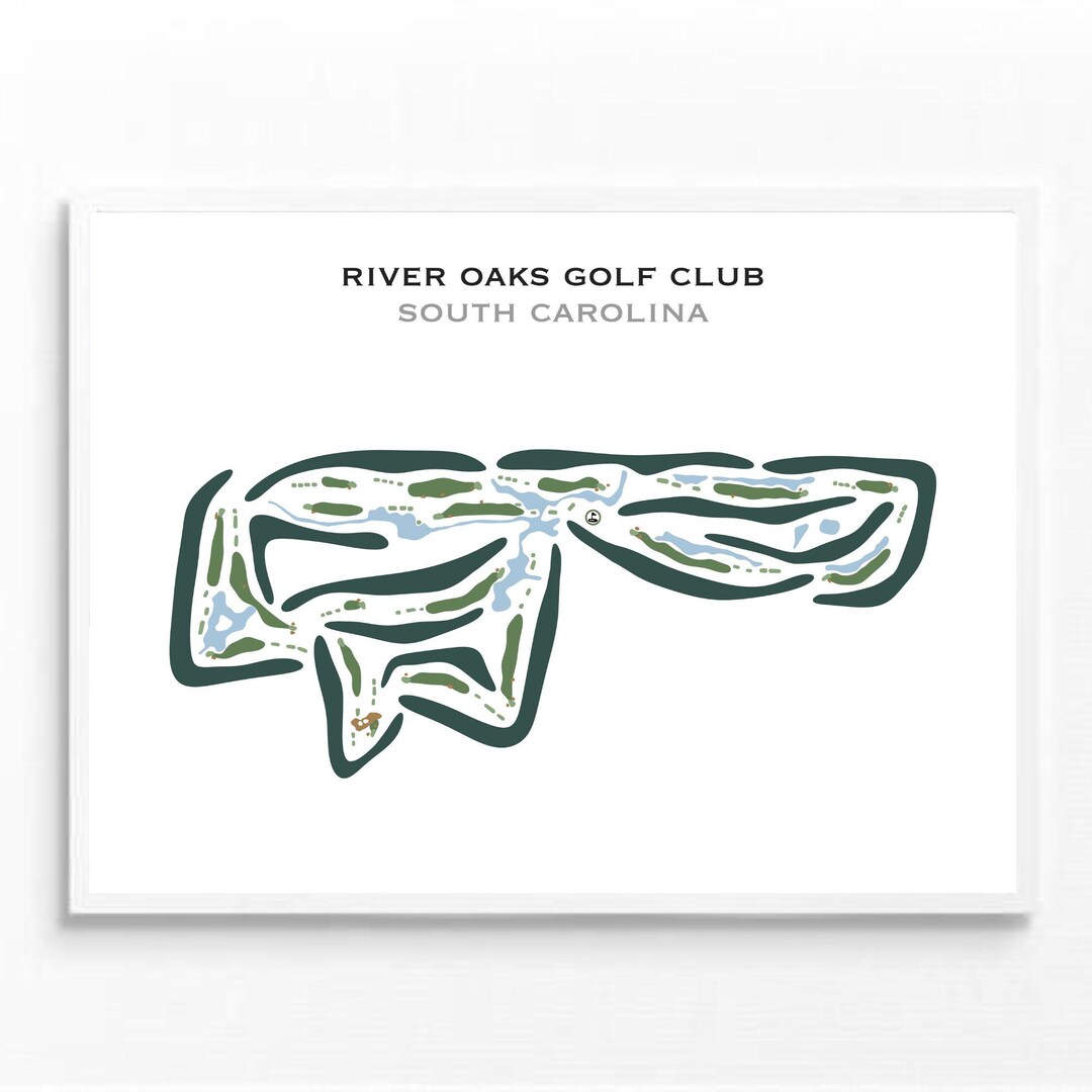 River Oaks Golf Club, SC | Golf Course Map, Golf Map, Golfer Gift for ...