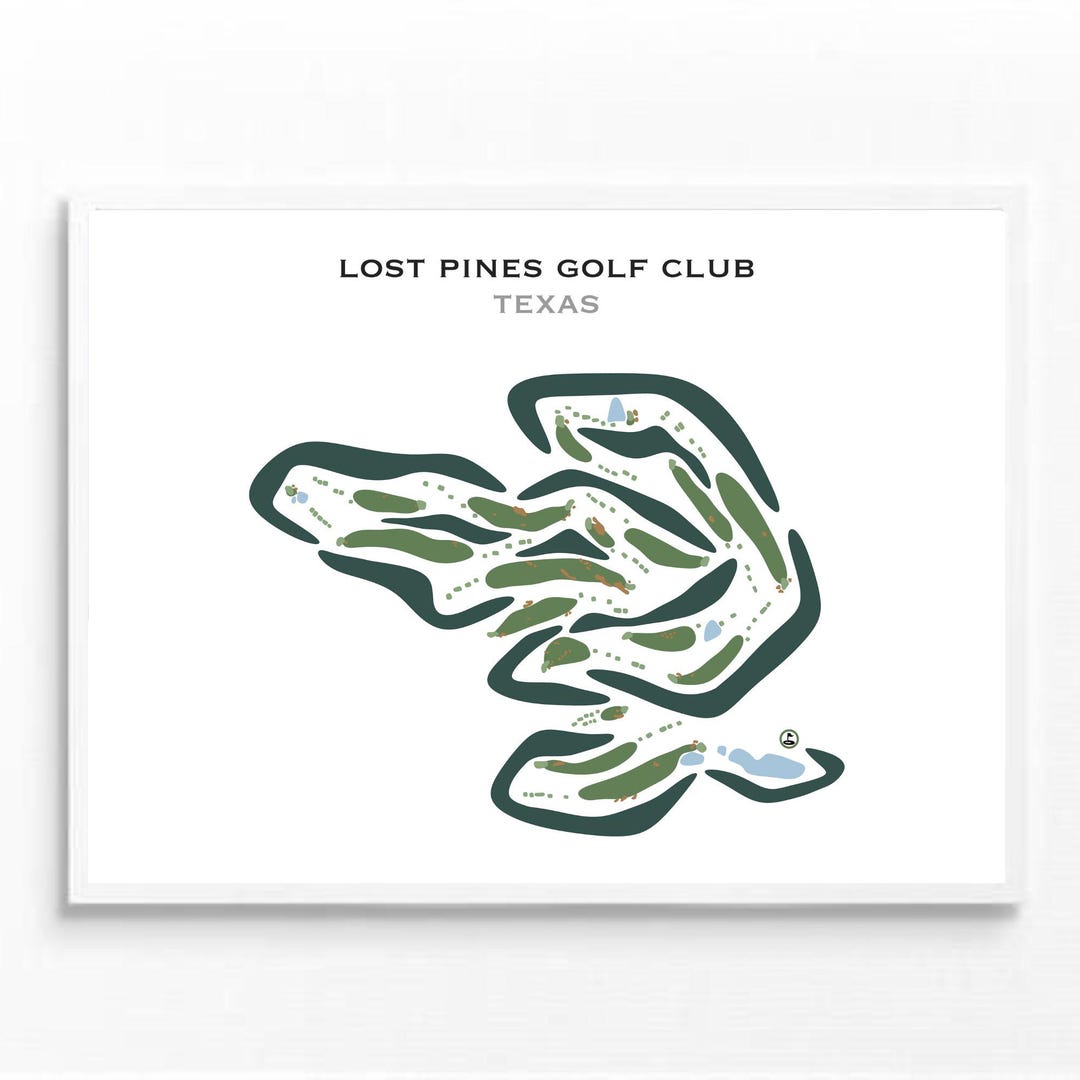 Lost Pines Golf Club, TX | Golf Course Map, Golf Map, Golfer Gift for ...