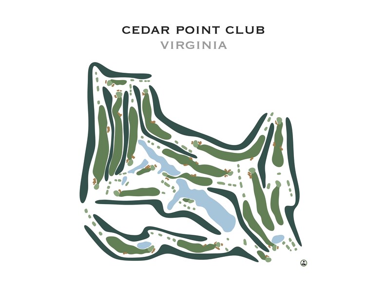 Cedar Point Club Virginia Golf Course Map Home Decor - Etsy