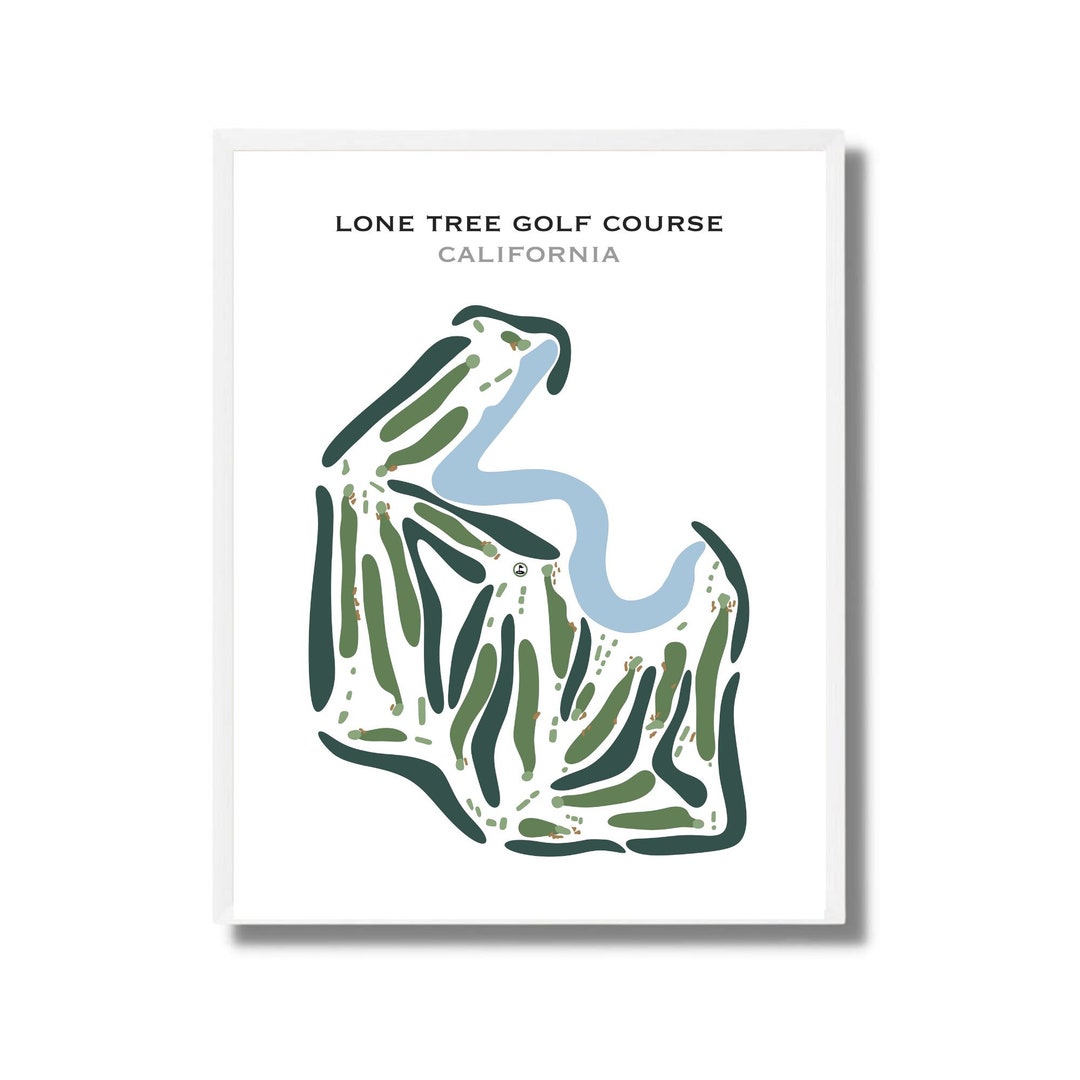 Lone Tree Golf Course, CA | Golf Course Map, Golf Map, Golfer Gift for ...