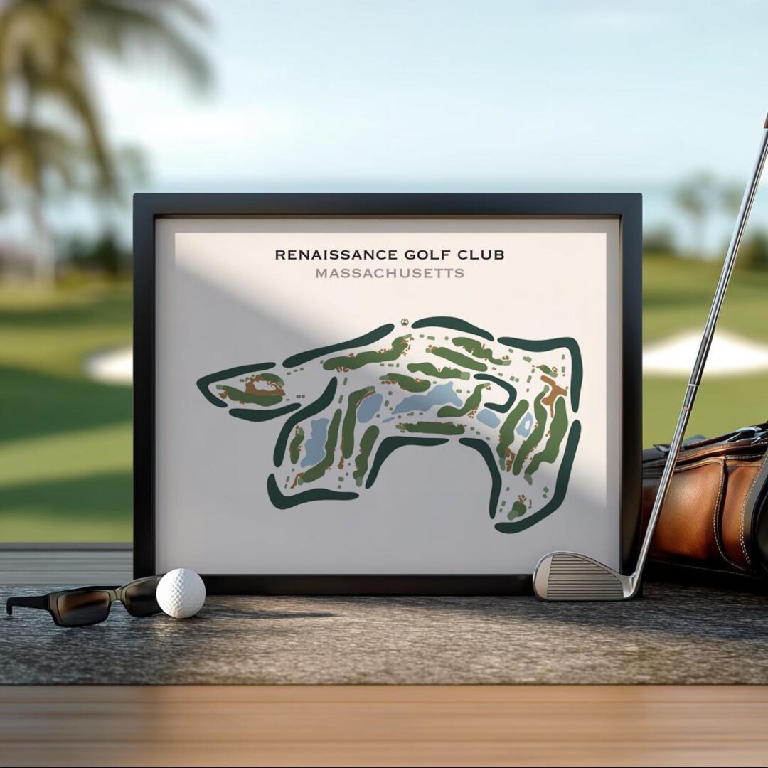 Renaissance Golf Club, MA | Golf Course Map, Golf Map, Golfer Gift for ...
